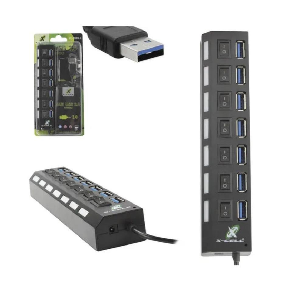 Hub USB 30 Xcell 7 Portas KaBuM