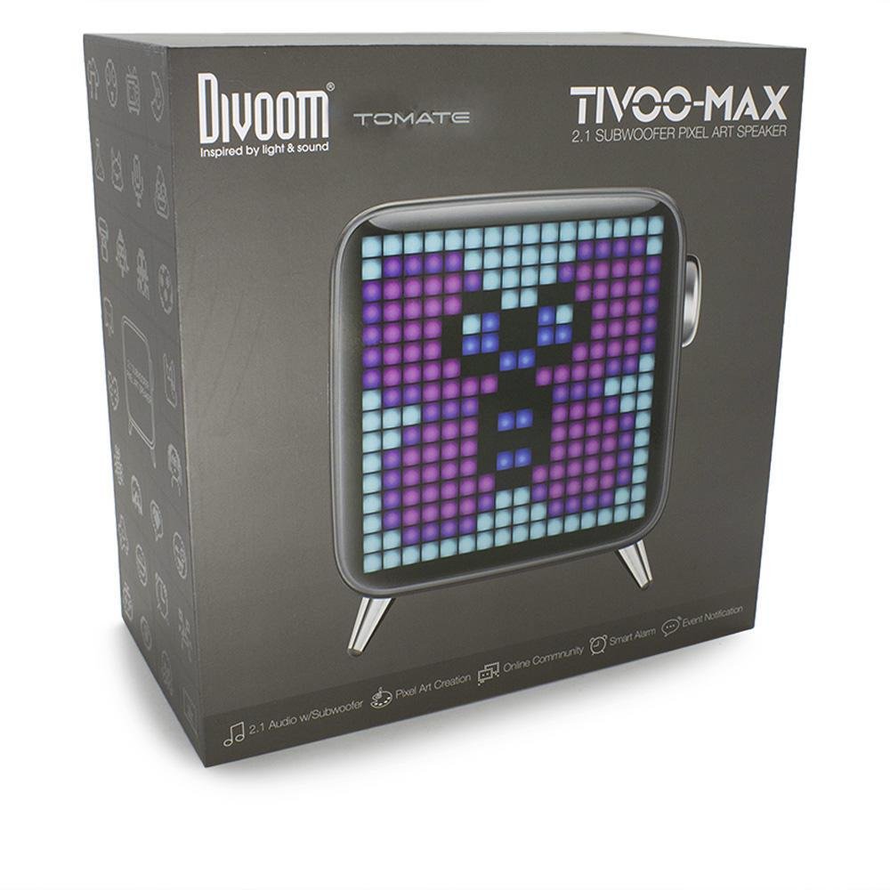 Caixa de Som Bluetooth Divoon, Tela Pixel Art de 1.5", 40W, Preto | KaBuM!
