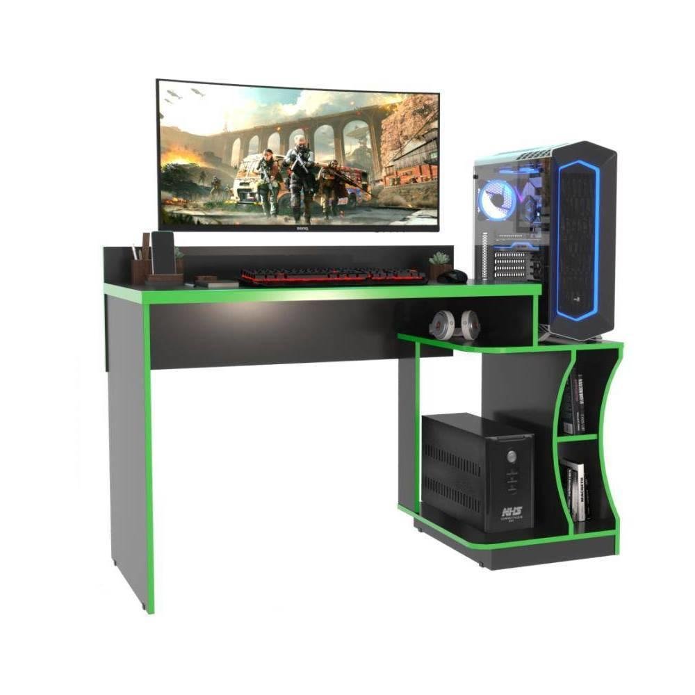 Mesa Gamer Para Pc Computador Em Mdf 4 Nichos 2 Andares 145 Cm ...