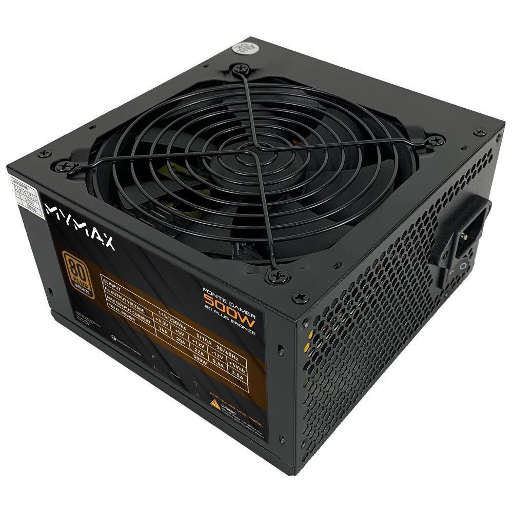 Fonte Gamer Atx 500w 80 Plus Bronze Pfc Ativo Mymax Kabum
