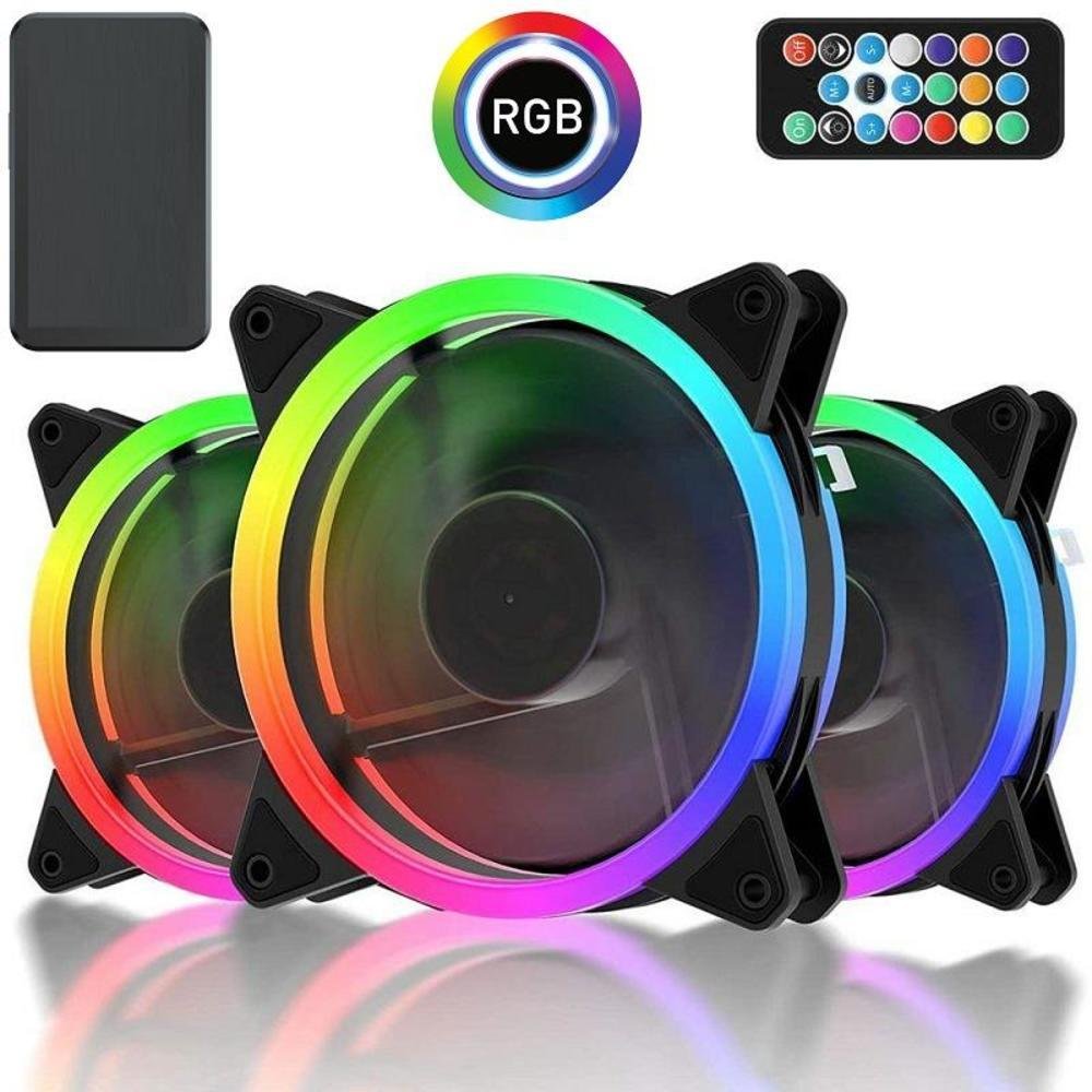 Kit 3 Cooler FAN RGB C Controle Wpc Imp KaBuM
