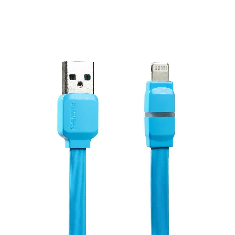 Cabo Flat Lightning Para Usb Led 1m Azul | KaBuM!