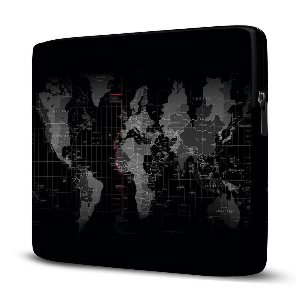 Capa Notebook 173 Mapa Mundi Preto KaBuM
