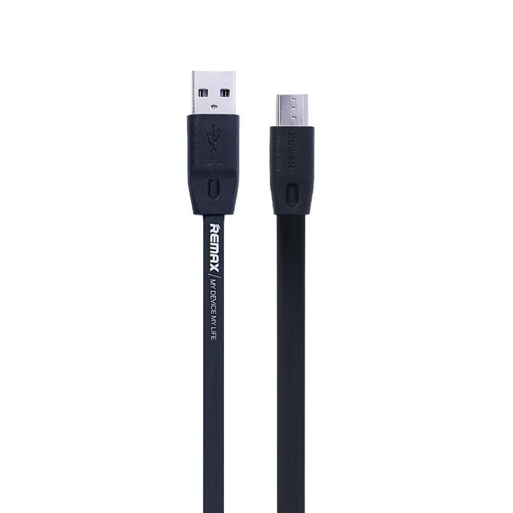 Cabo Flat Micro USB Para USB Celular Preto | KaBuM!