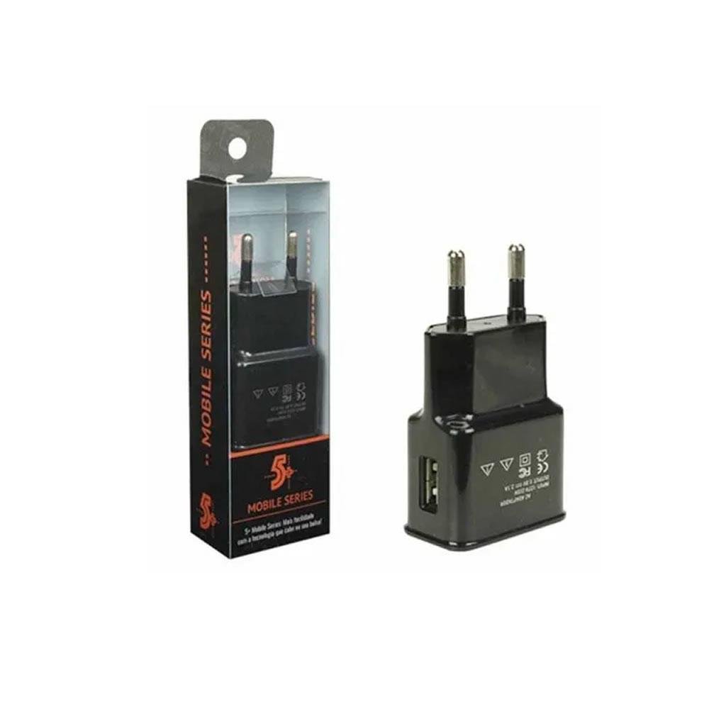 Fonte Carregador USB Mobile - 5v 2.1a - Preto | KaBuM!