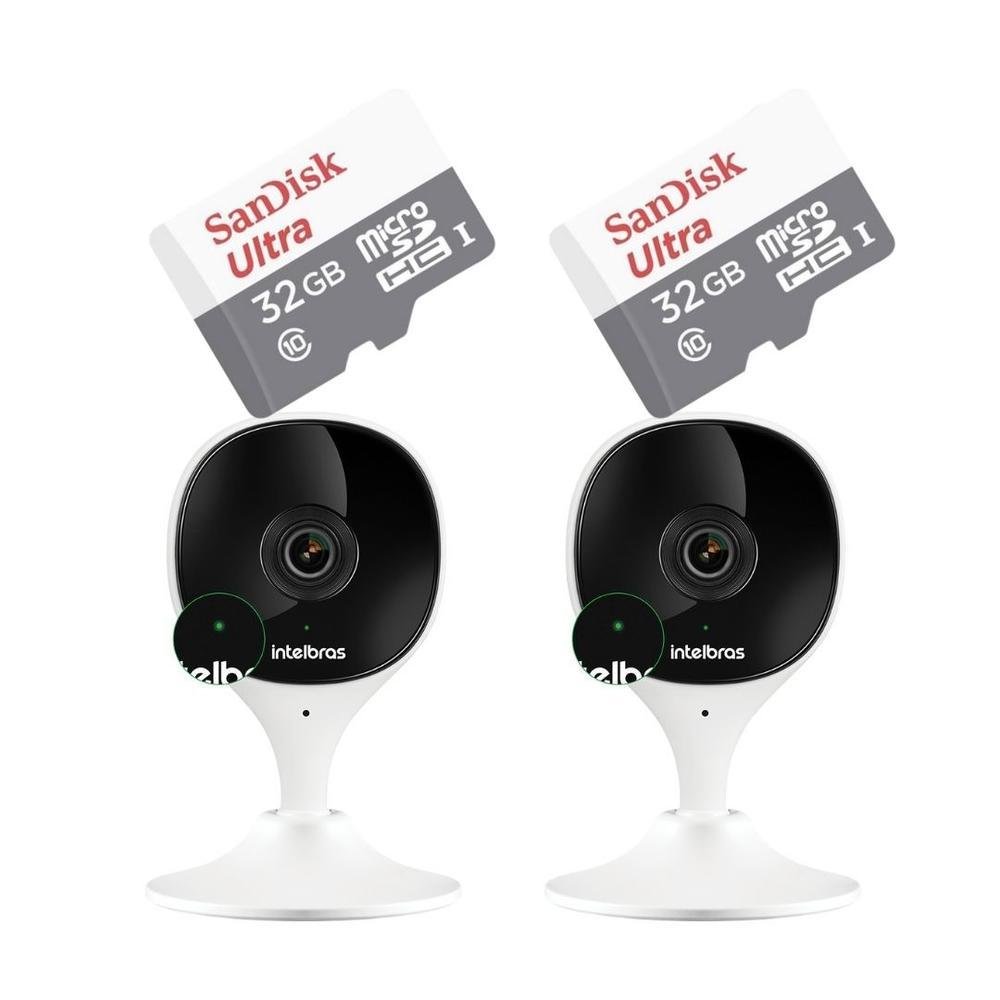 2 Câmeras Ip Wi-fi IMX C Intelbras + 2 Cartão SD 32GB Ultra | KaBuM!