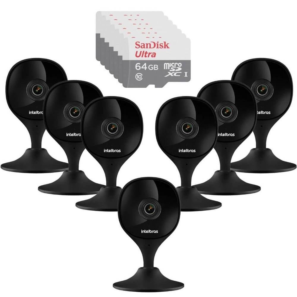 7 Câmeras Ip Wi-fi Imx Black Intelbras + 7 Cartao | KaBuM!