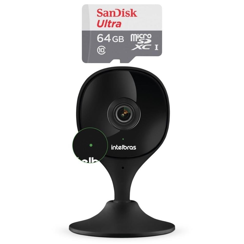 Câmera Wi-fi Imx Black Mibo + Cartão Sd 64gb | KaBuM!