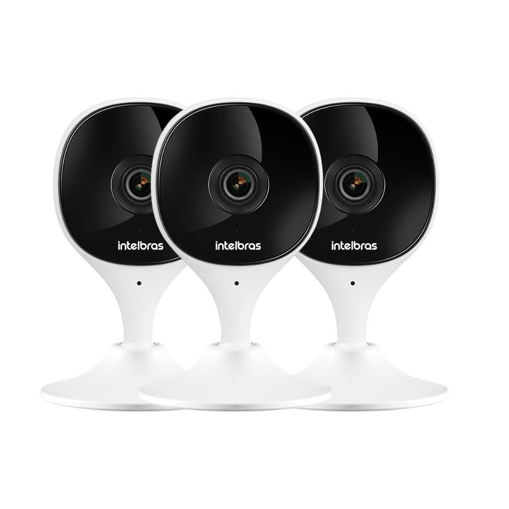 3 Câmeras IP Wifi Intelbras Full HD 2MP Branca | KaBuM!