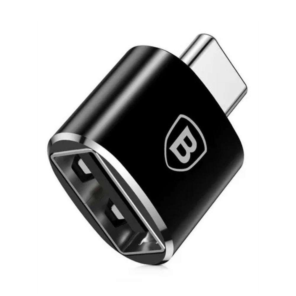 Adaptador USB Baseus, USB A para USB Tipo C, Preto | KaBuM!