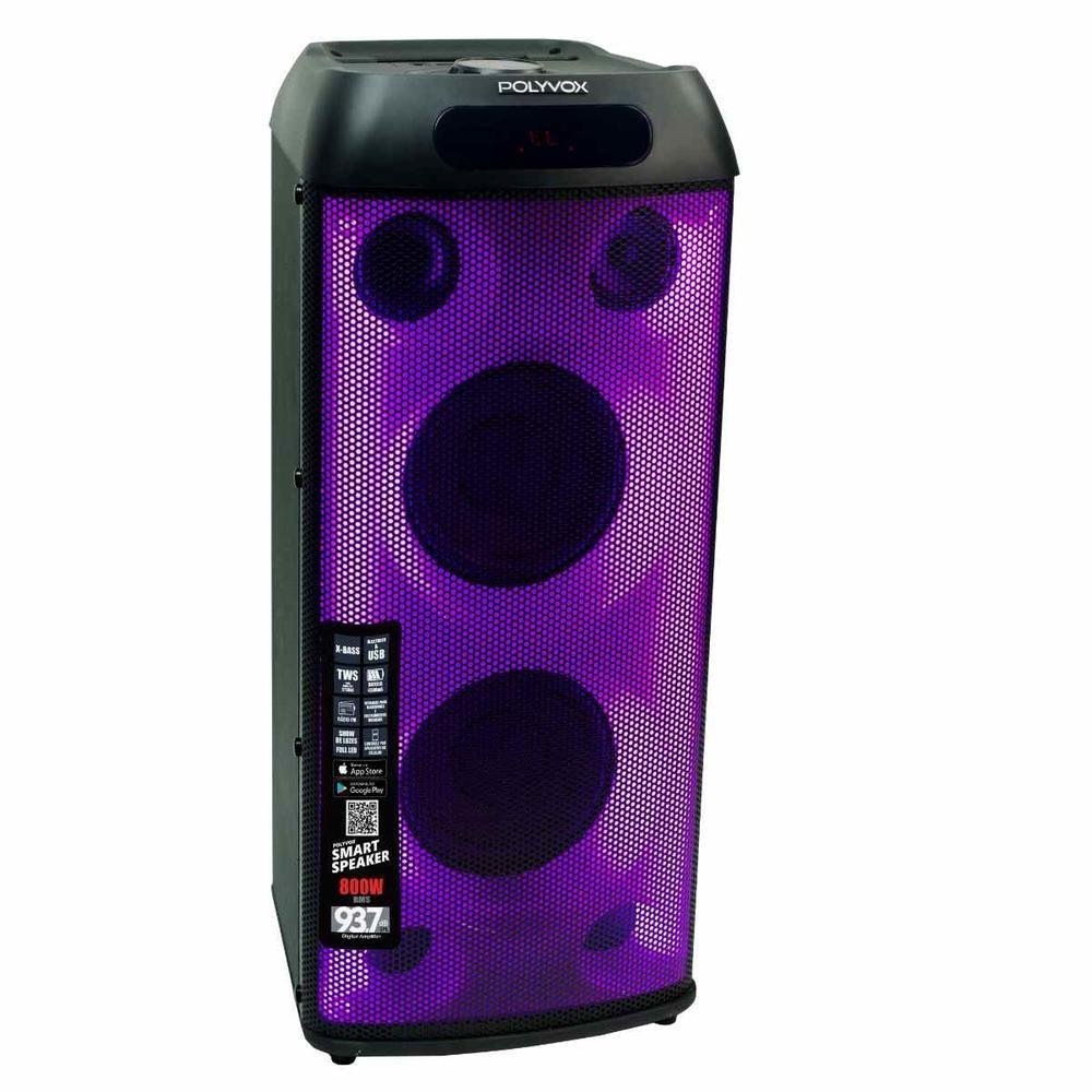 Caixa Som Polyvox Amplificada, Bluetooth, Full Led | KaBuM!