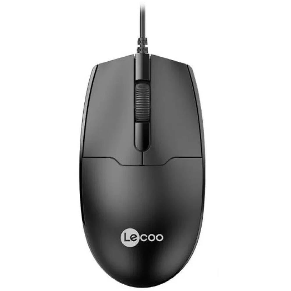 Mouse Usb Lenovo Lecoo Ms101 Preto Ergonômico | KaBuM!