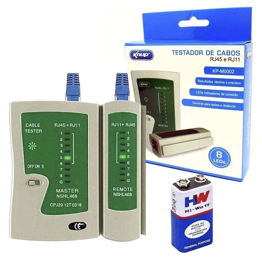 Testador De Cabo De Rede Rj11 E Rj45 KaBuM