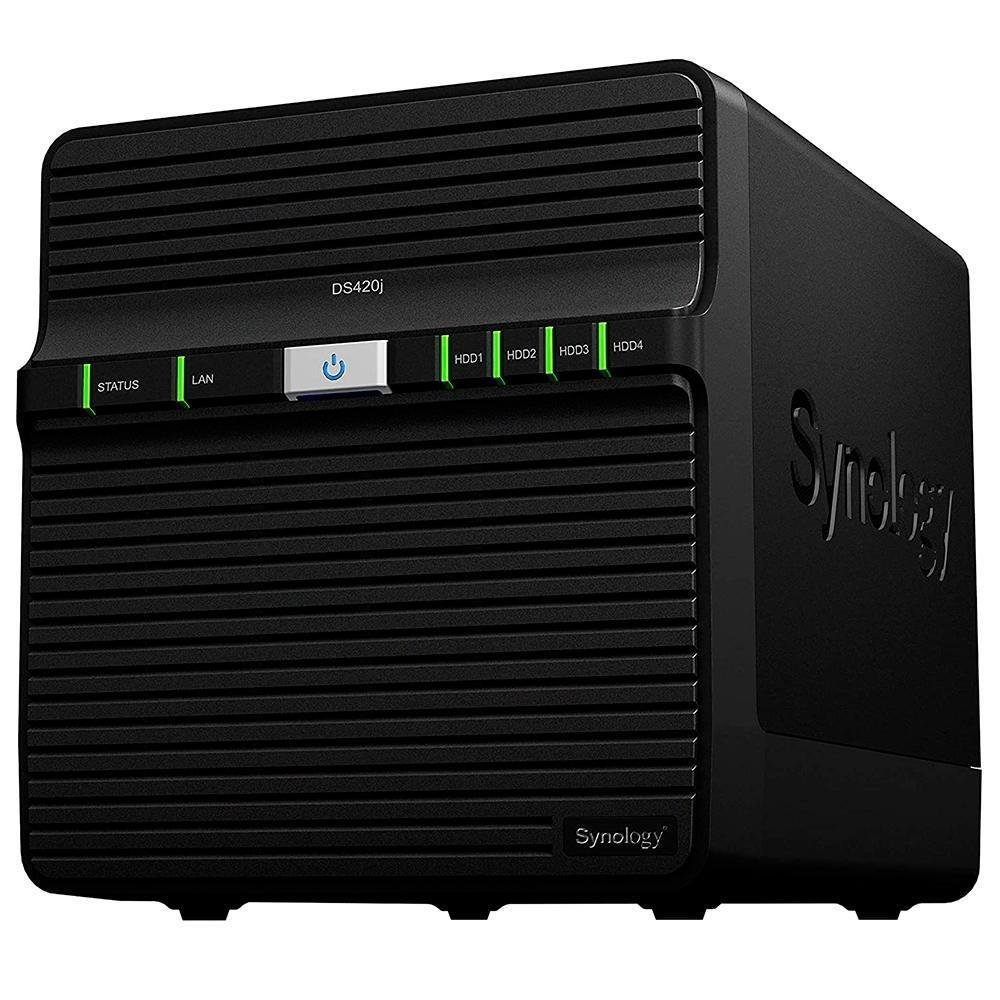 Storage NAS Synology Ds420j, Quad Core 1.4GHz, 1GB DDR4 ECC, 4 Baias ...