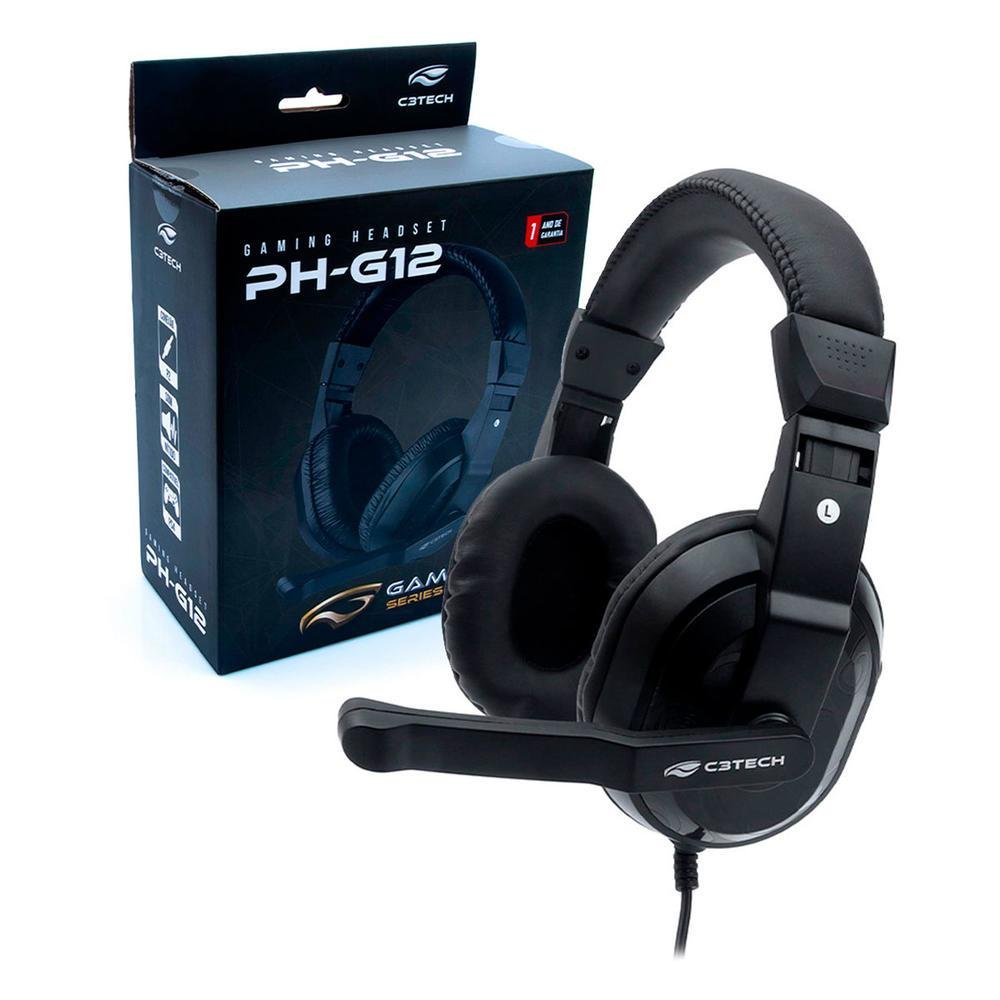 Headset Gamer C3tech Phg12bk P2 35mm Preto KaBuM