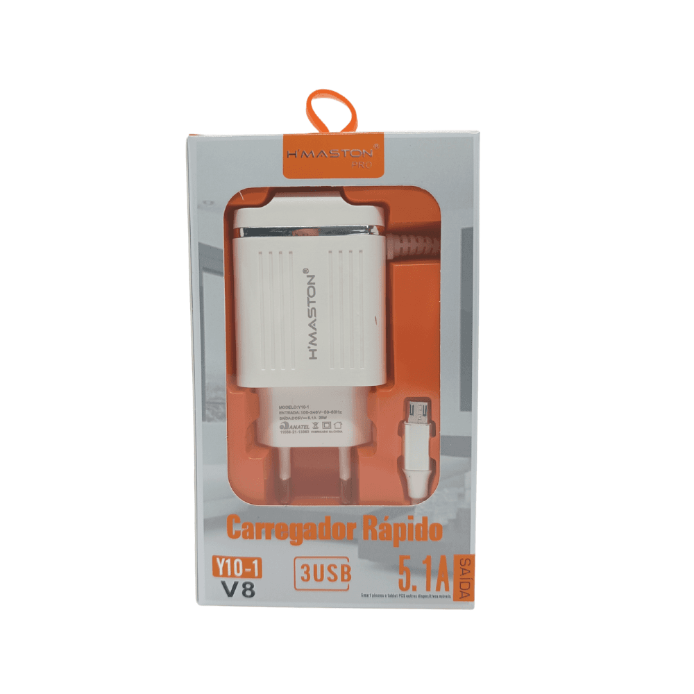 Carregador de Tomada com Cabo USB KaBuM