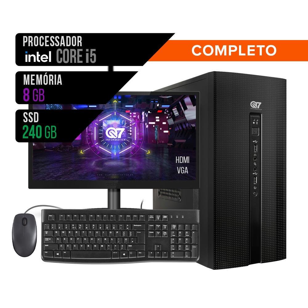 Computador Q7 Completo Intel Core I5, 8GB, SSD 240GB, Windows 10 Pro ...
