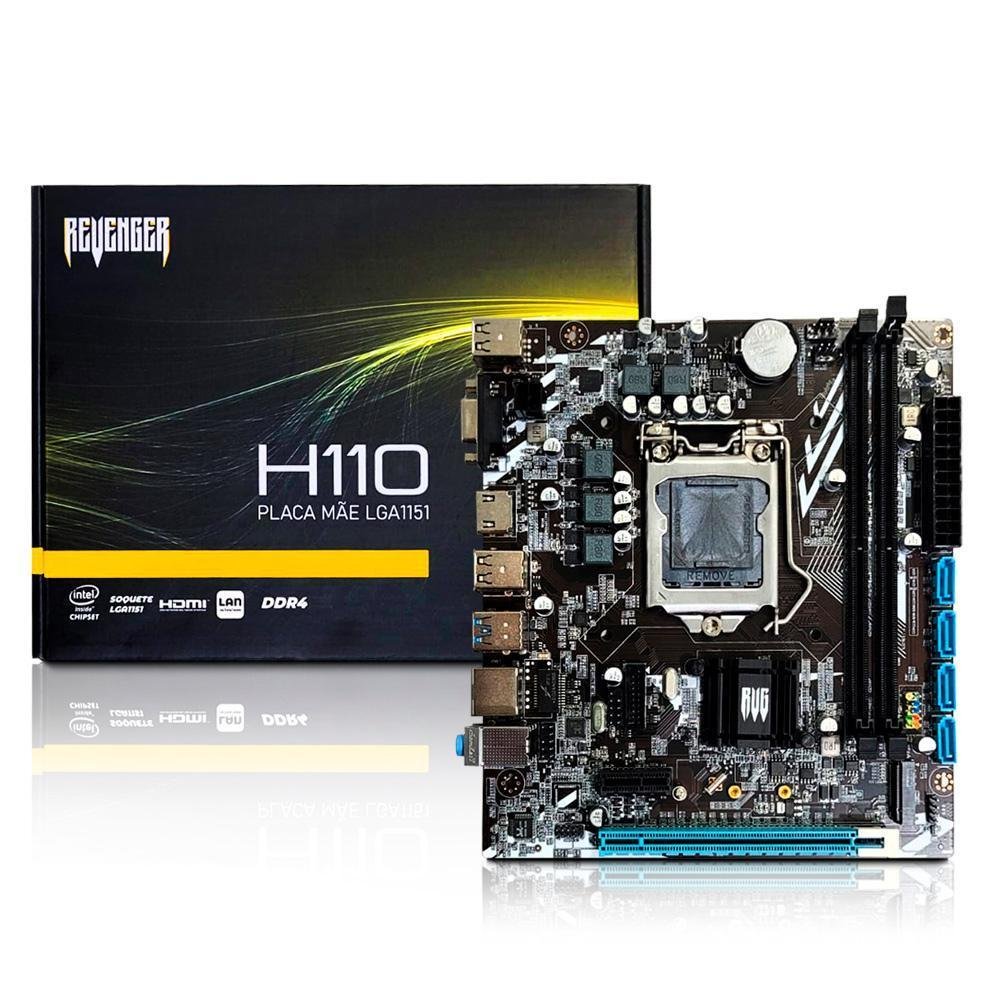 Placa Mae Intel 1151 H110 M2 2xDDR4 HDMIVGA KaBuM