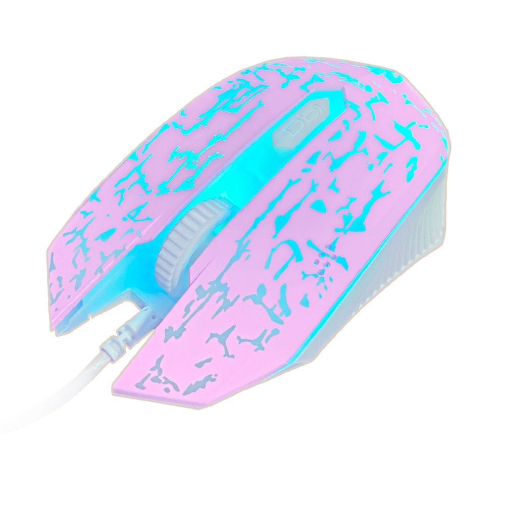 Mouse Gamer Evolut, 1200DPI, RGB, Rosa | KaBuM!