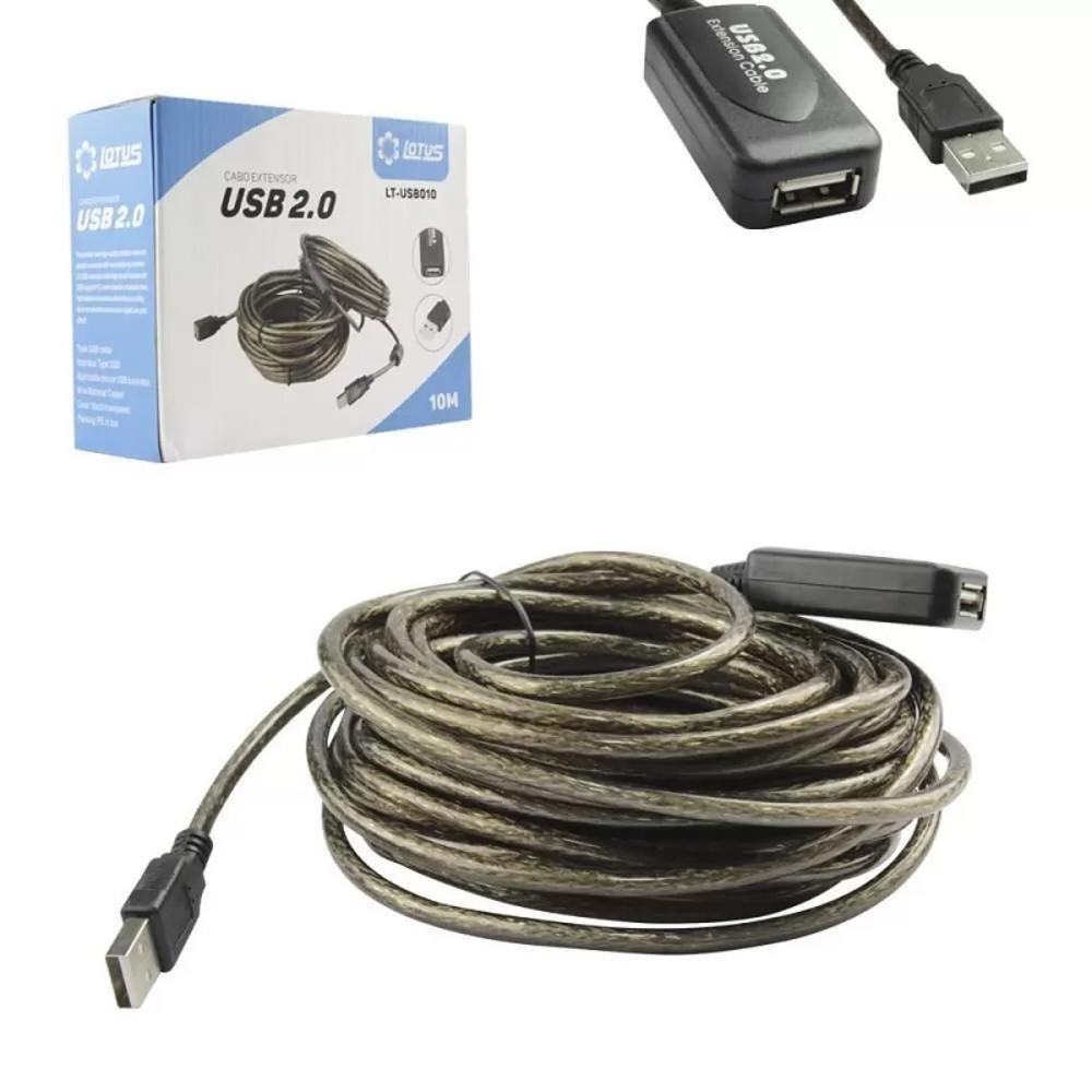 Cabo Lotus Extensor USB 2.0 Amaf 15m Preto | KaBuM! Cabo Lotus Extensor USB 2.0 Amaf 15m Preto | KaBuM!