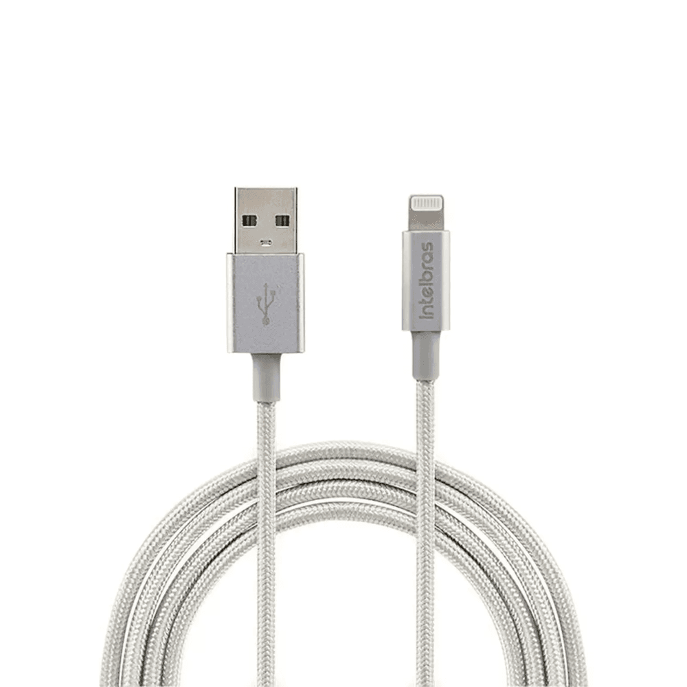 Cabo USB Lightning Intelbras 1.5m Branco | KaBuM!