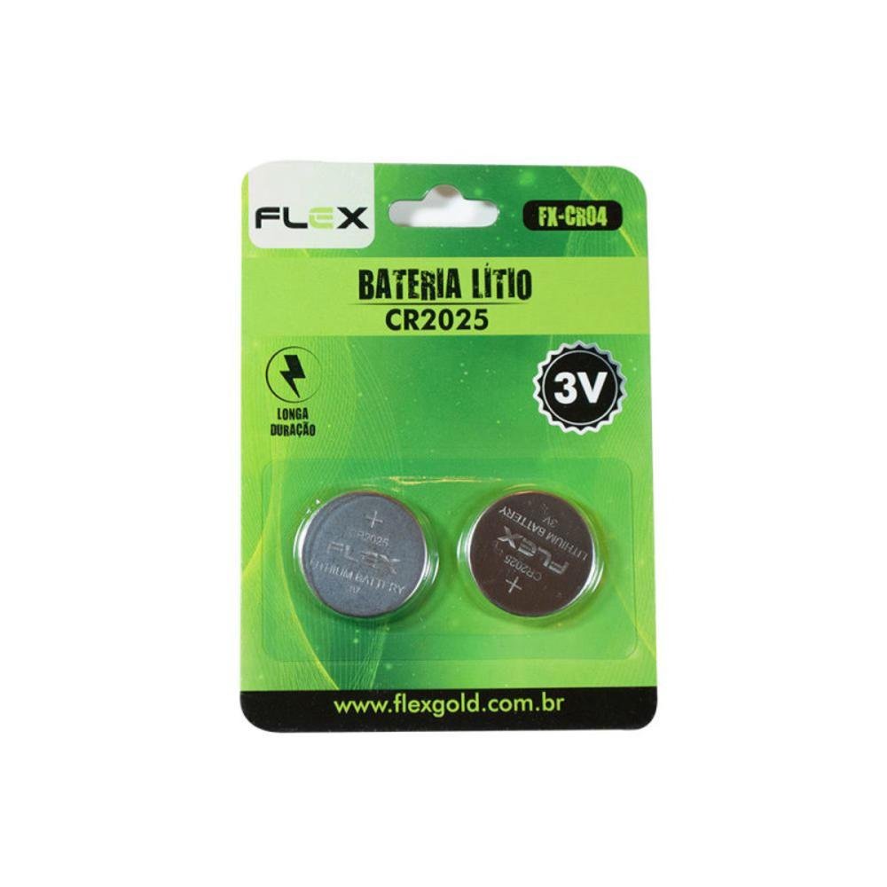 Pilha De Lithium Flex Botão CR-2025, Com 2 Un | KaBuM!