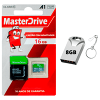 Kit Cartão De Memória Masterdrive 16GB E Mini | KaBuM!
