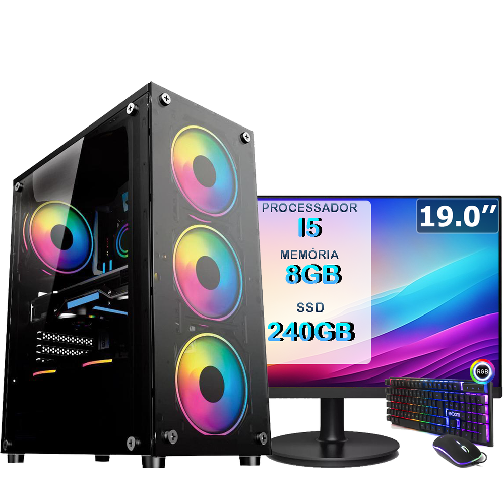PC Gamer Completo Intel I5 8GB SSD 240GB KaBuM