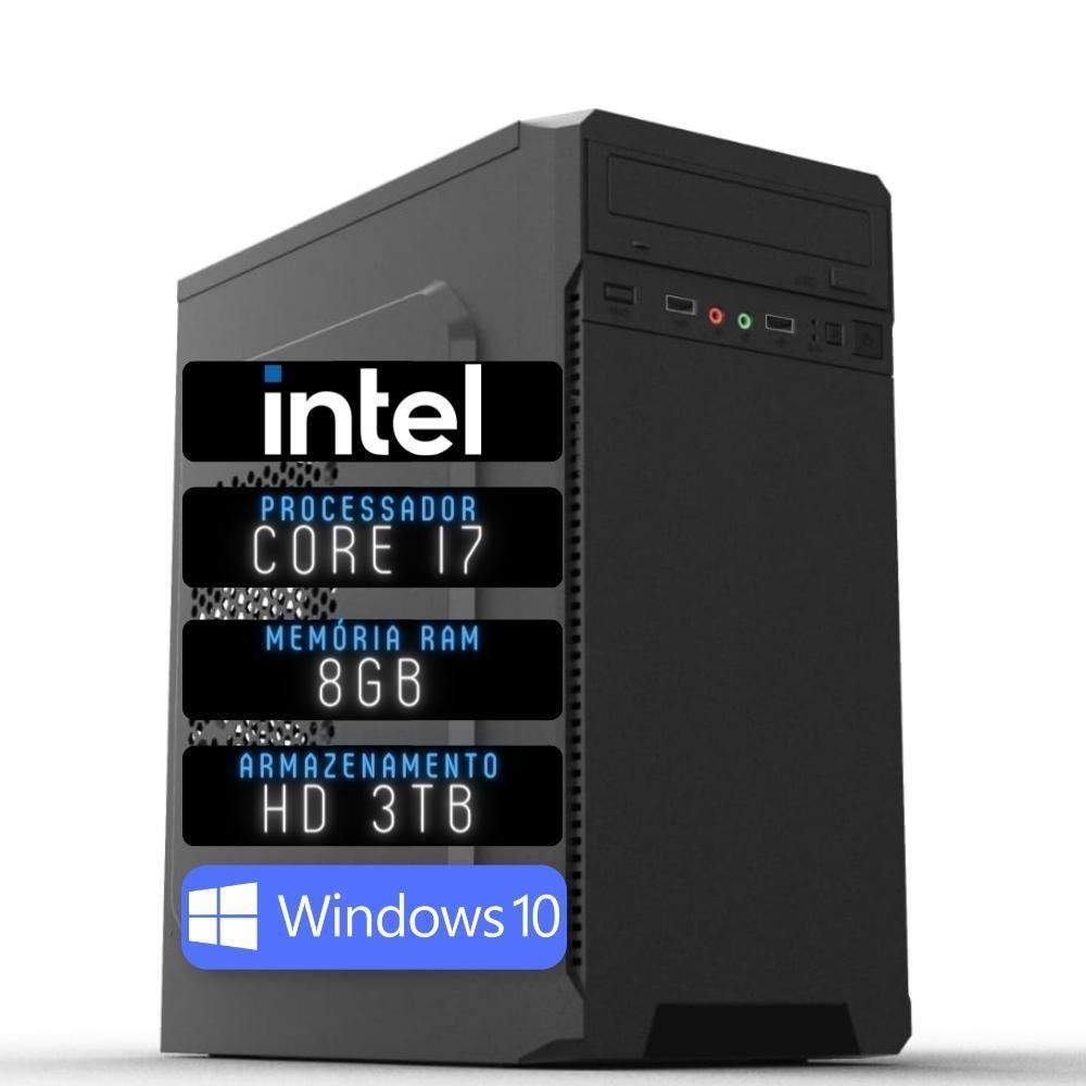 Computador 3green Intel I7 8GB HD 3TB Win10 KaBuM