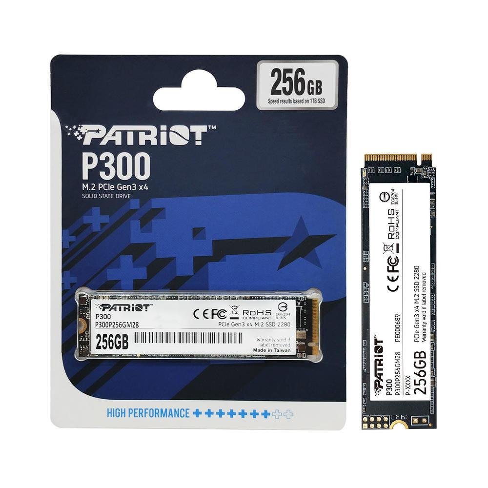 SSD Patriot P300 256GB M 2 2280 Pcie 3x4 NVMe 1 3 Leitura 1700MB s E SSD Patriot P300 256GB M 2 2280 Pcie 3x4 NVMe 1 3 Leitura 1700MB s E
