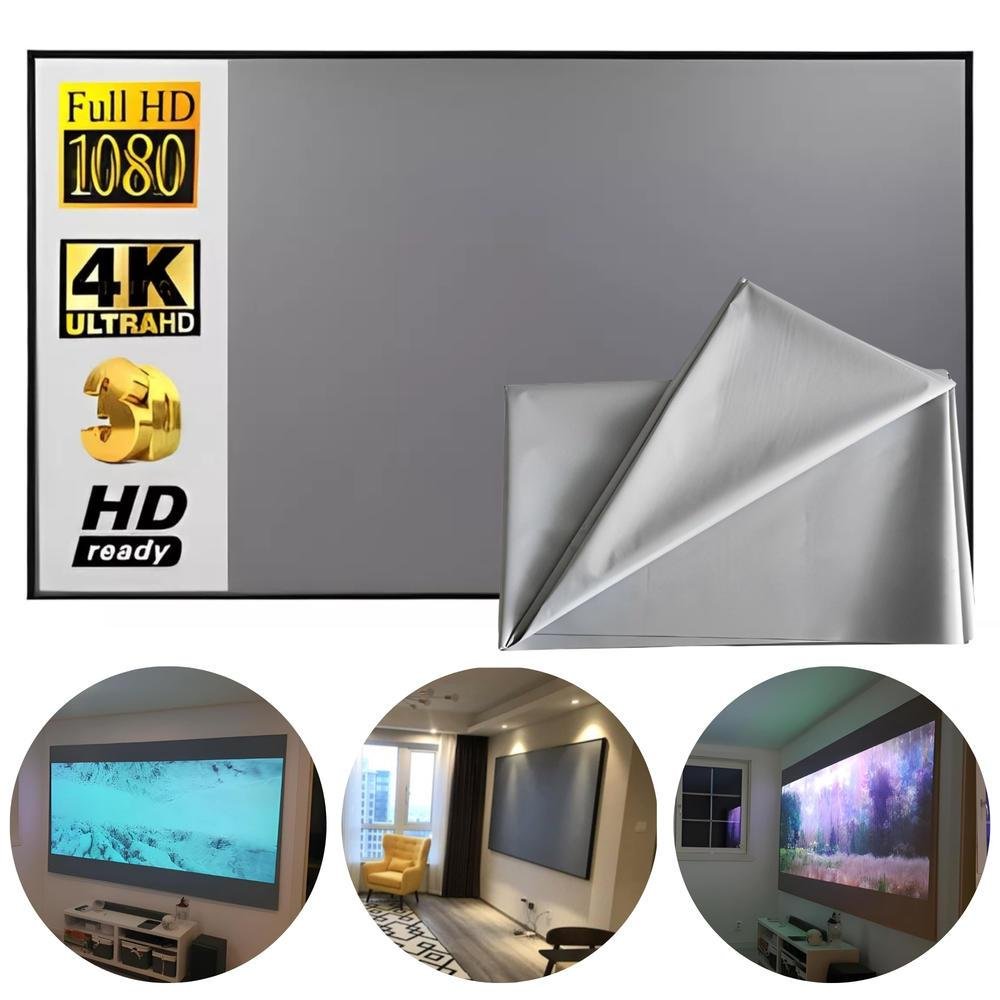 Tela Salange Reflexiva Projetor 16:9 Cinza KaBuM