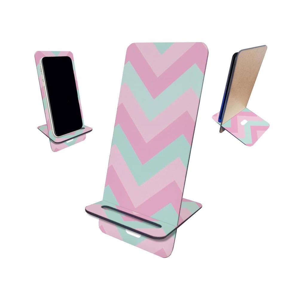 Porta Celular Mdf Zig Zag Rosa Escuro E Claro