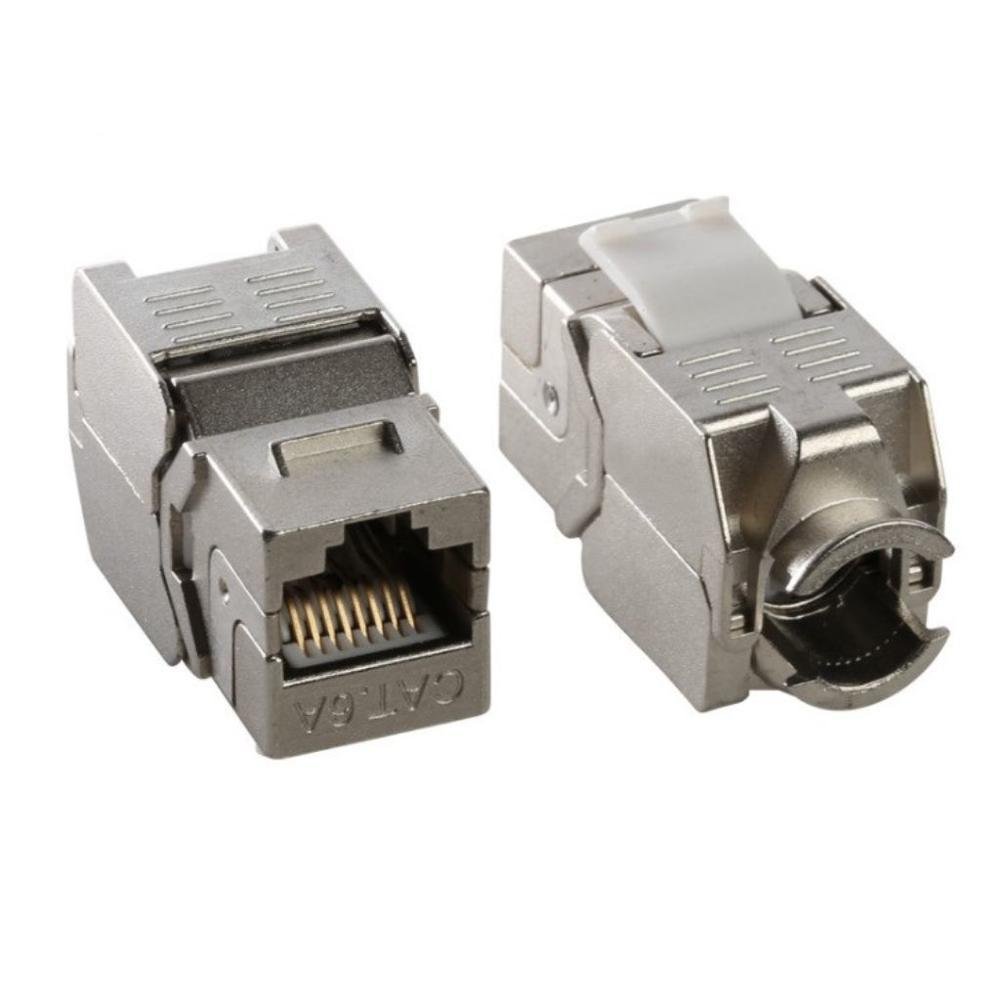 Conector CAT6a Blindado Fêmea Jack RJ45 KaBuM