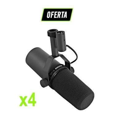 Kit 4 Microfones Shure Sm7b Dinâmico KaBuM