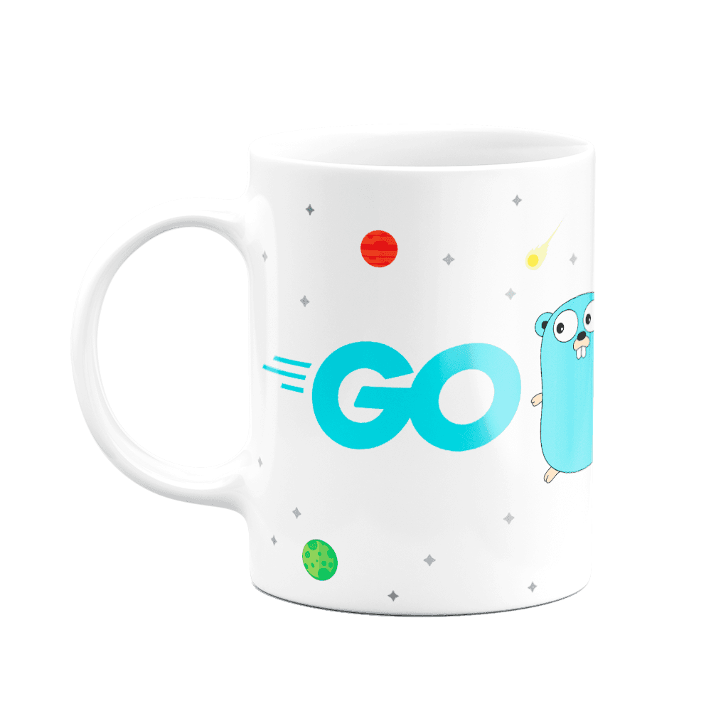 Caneca Dev Go Lang Cerâmica 325ml Branca KaBuM