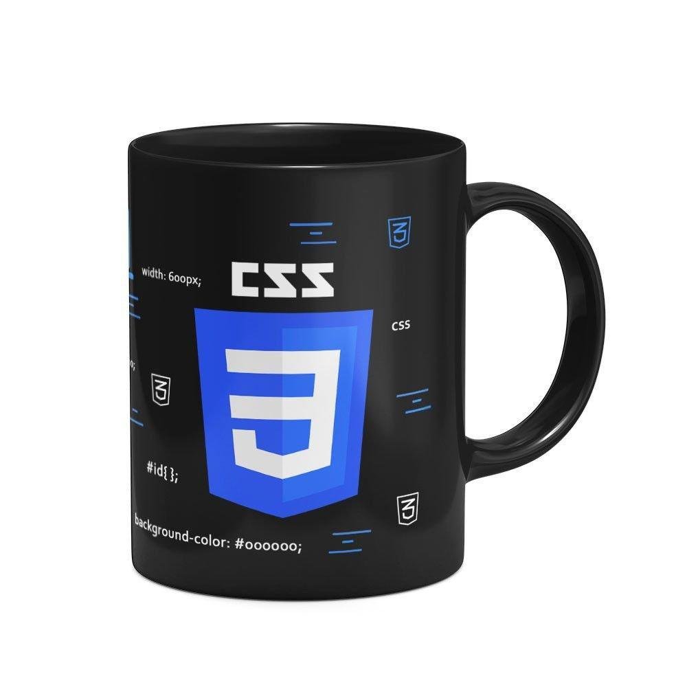 Caneca CSS 3 Cerâmica 325ml Preta KaBuM