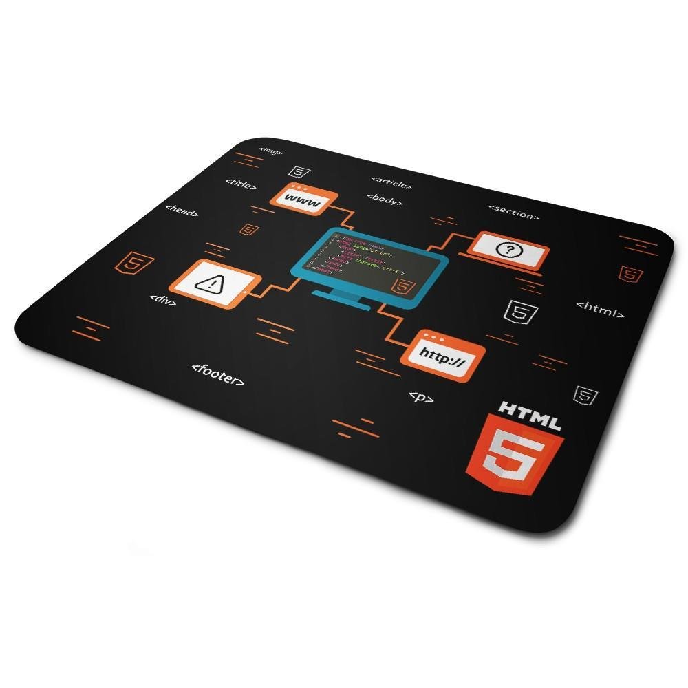 Mouse Pad HTML 5 de Borracha 24x20cm KaBuM