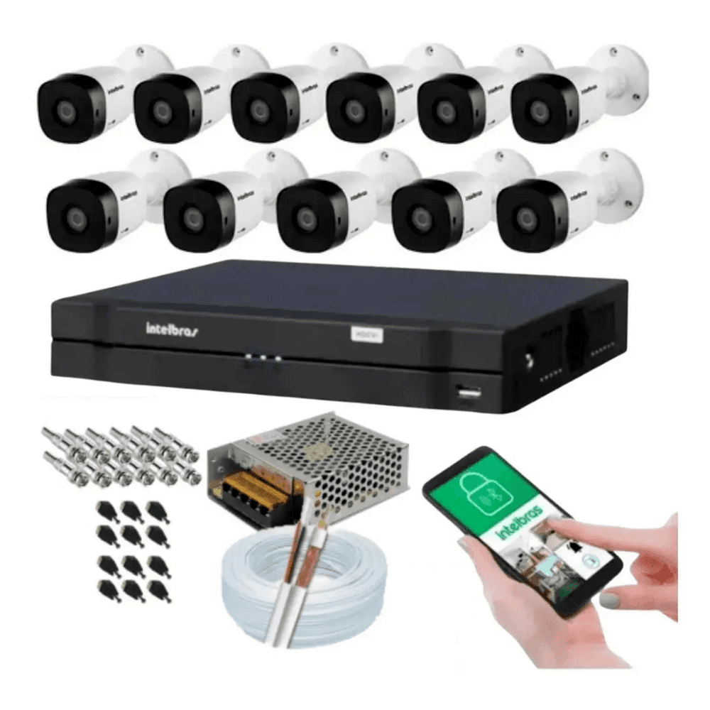 Kit 11 Câmeras Intelbras Multi Hd 1120b DVR 16