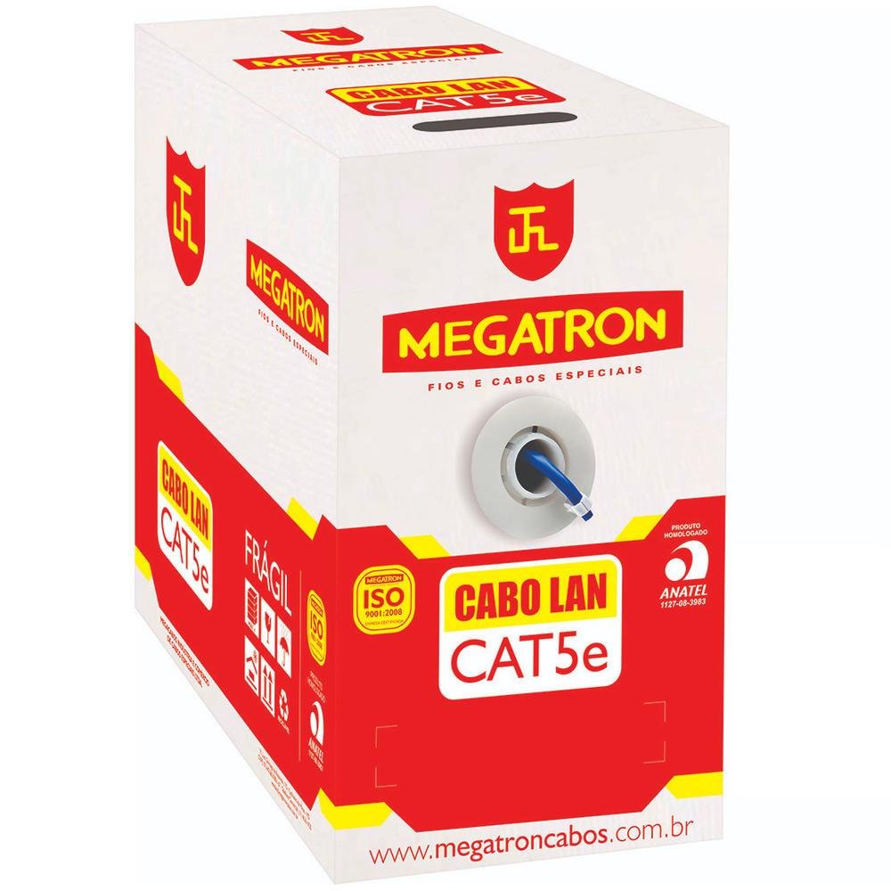 Cabo de Rede Megatron Cat 5e 4 Pares Azul KaBuM