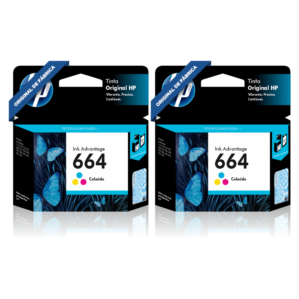 Kit 2 Cartuchos Hp 664 Color 1115 KaBuM