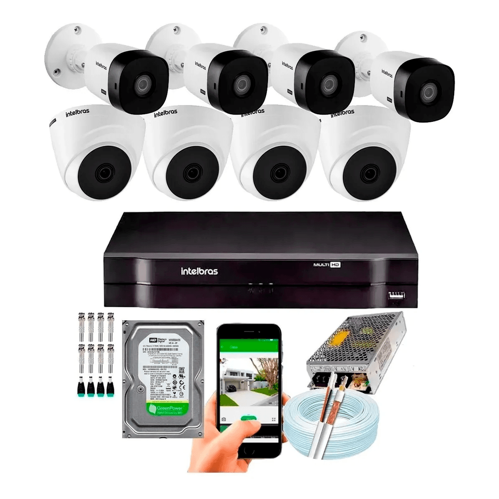 Câmeras Hd Intelbras Ir 20m Dvr Intelbras 8 Ch