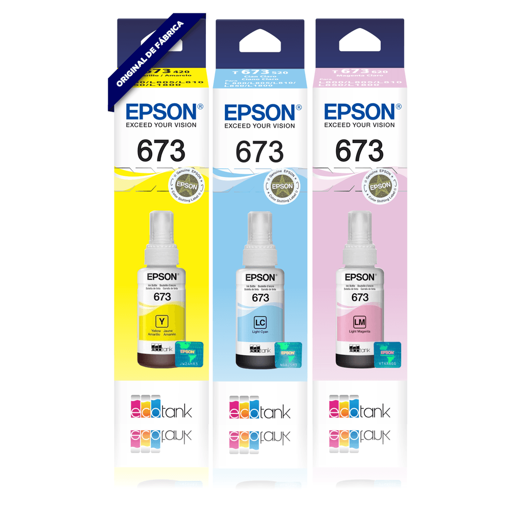 Kit 3 Cores T673 Amarela Light Ciano Light