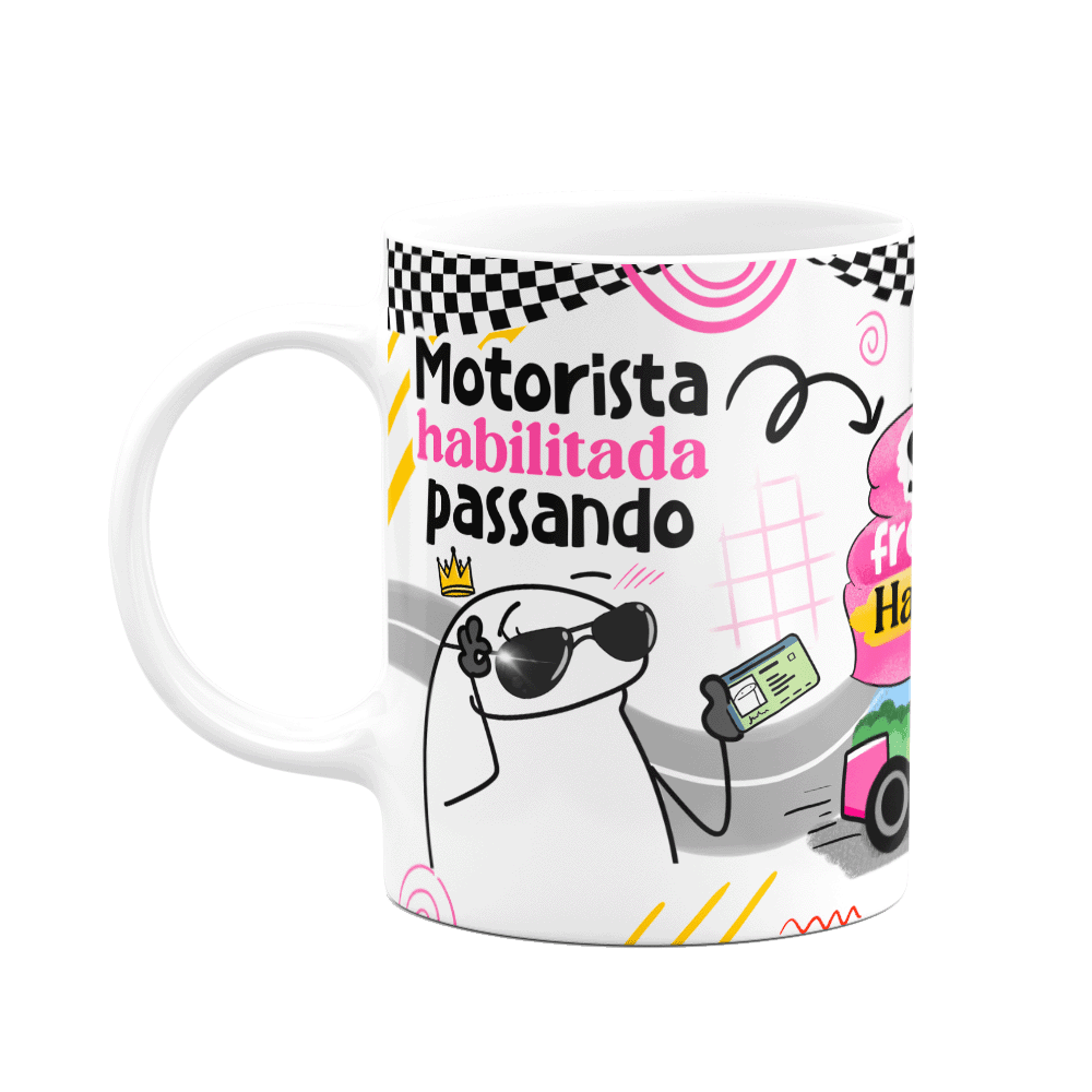 Caneca Divertida Flork Motorista Habilitada