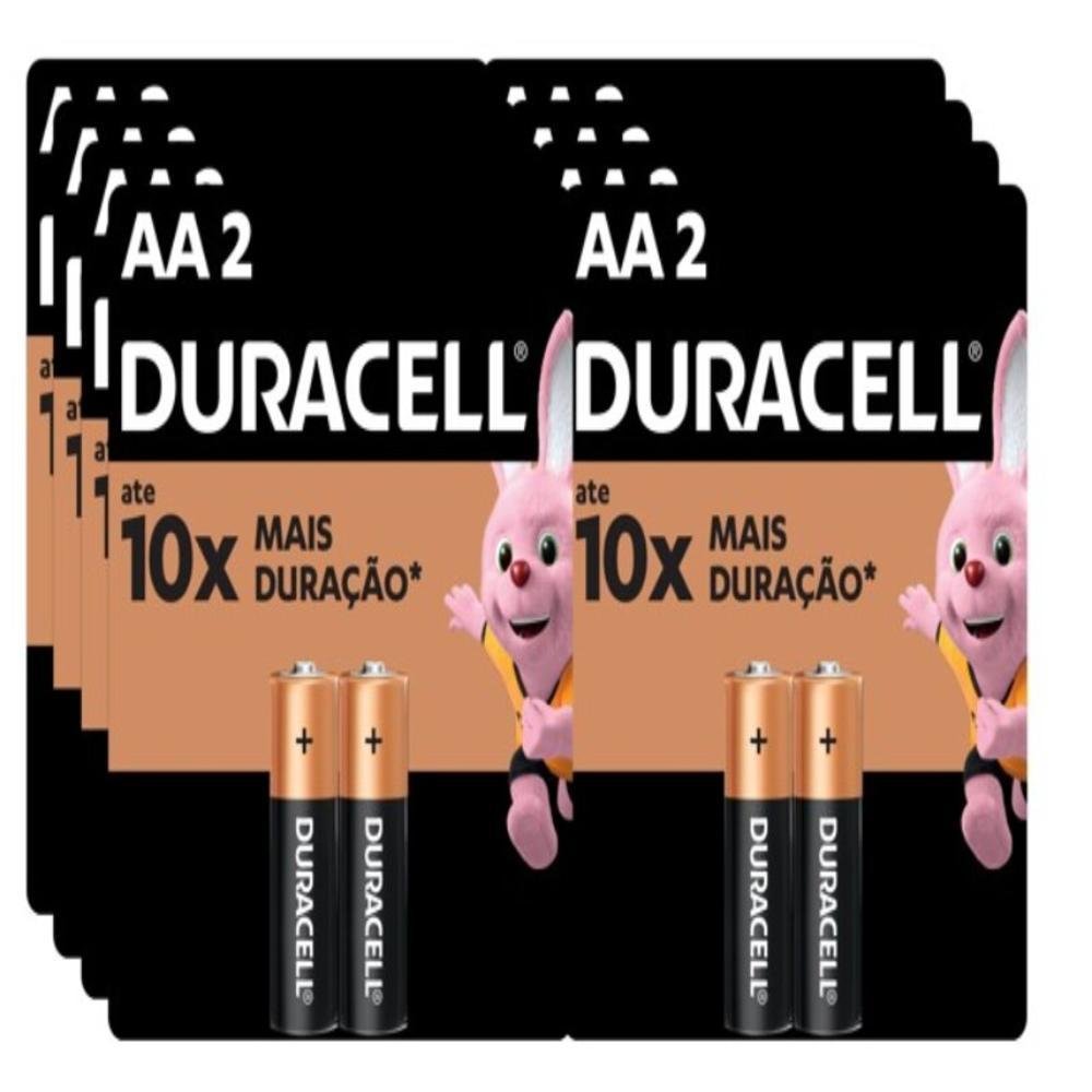 8 Pilhas Alcalinas Aa Pequena Duracell Com 2 U