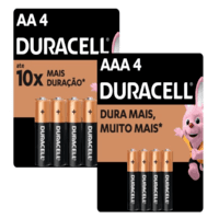 Kit Alcalinas Duracell 4 Pilhas Aa 4 Pilhas Aaa