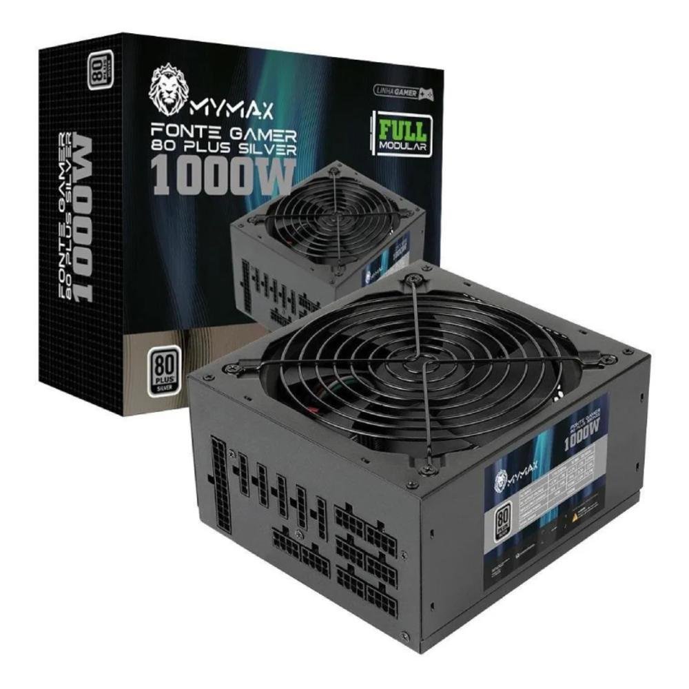 Fonte ATX Mymax 1000W 80 Plus Silver Pfc Ativo