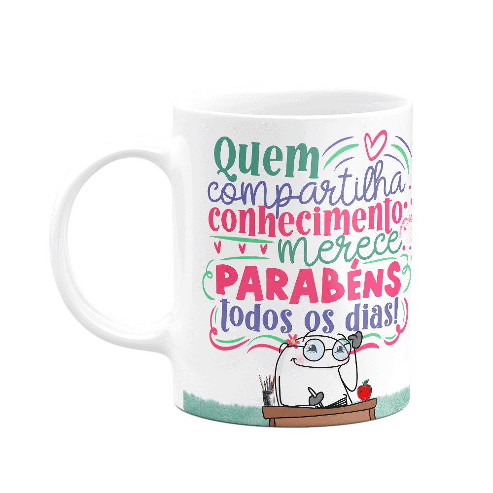 Caneca Flork Professora Merece Parabéns KaBuM