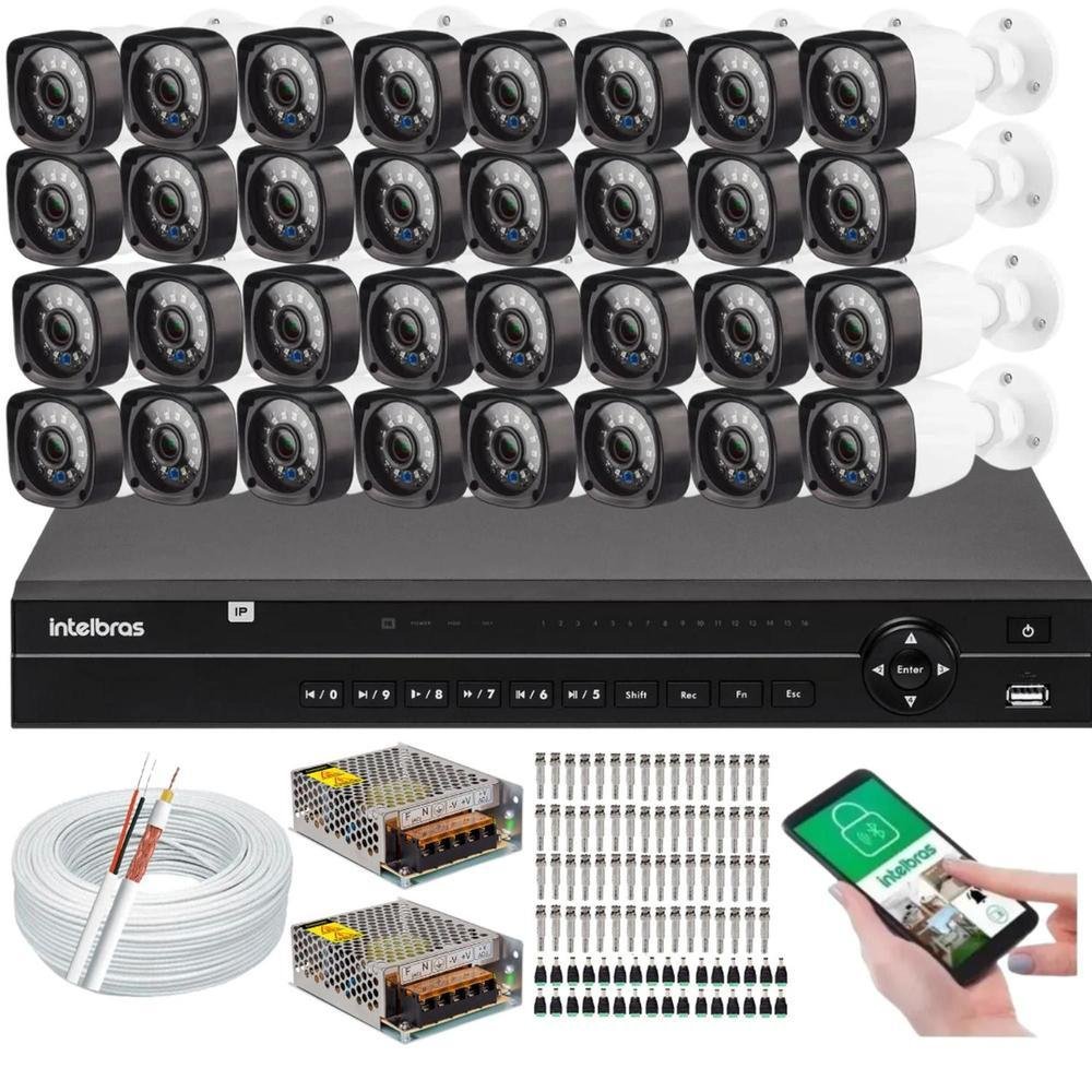 Kit 32 Câmeras DVR 32 Ch Mhdx 1232 KaBuM