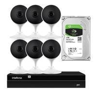 Kit 6 Câmeras Intelbras HD 1TB Nvd 1408 KaBuM