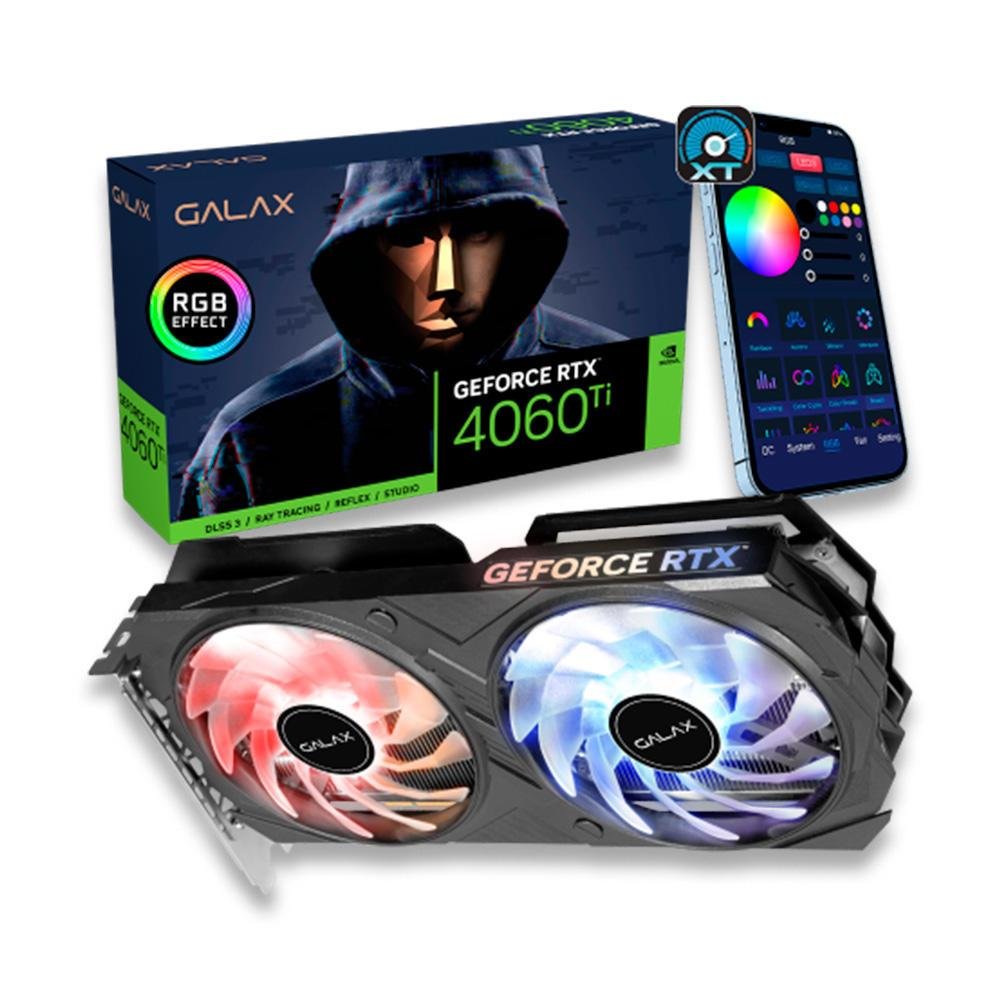 Placa Vídeo RTX 4060 TI Black Ex Galax Nvidia